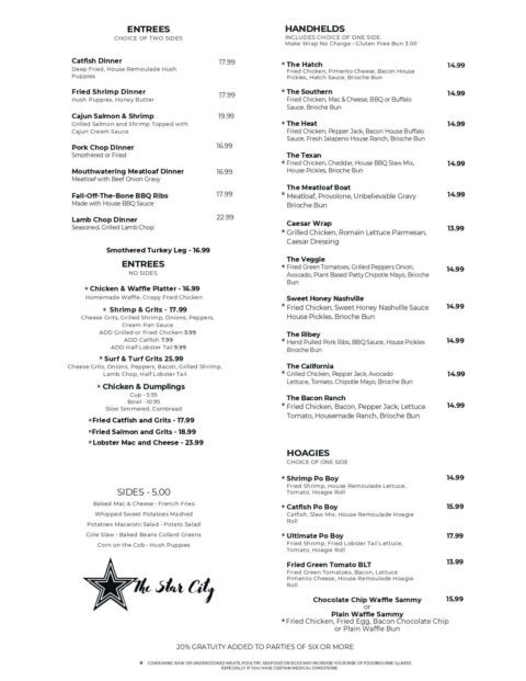 The Hatch Menu | Bold Flavors & Southern Comfort Dining